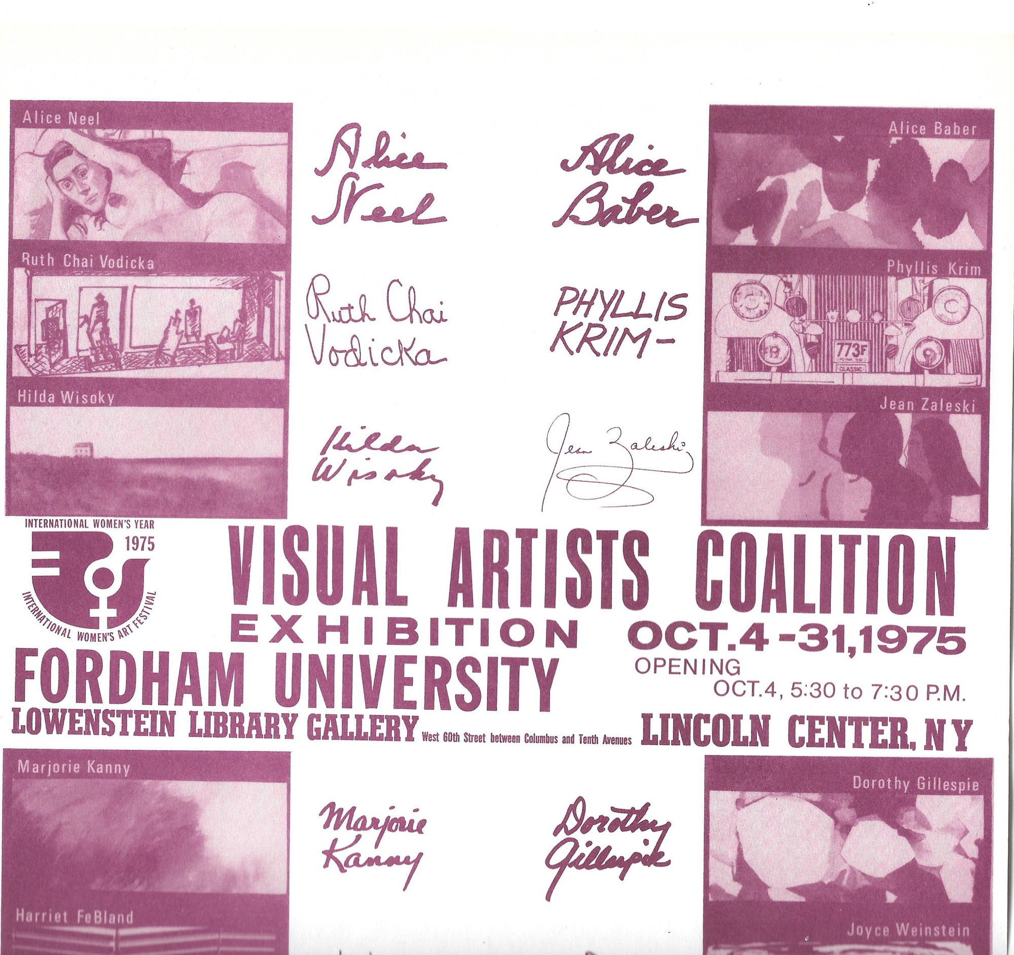 Flyer, Visual Artists Coalition Exhibition - TFI