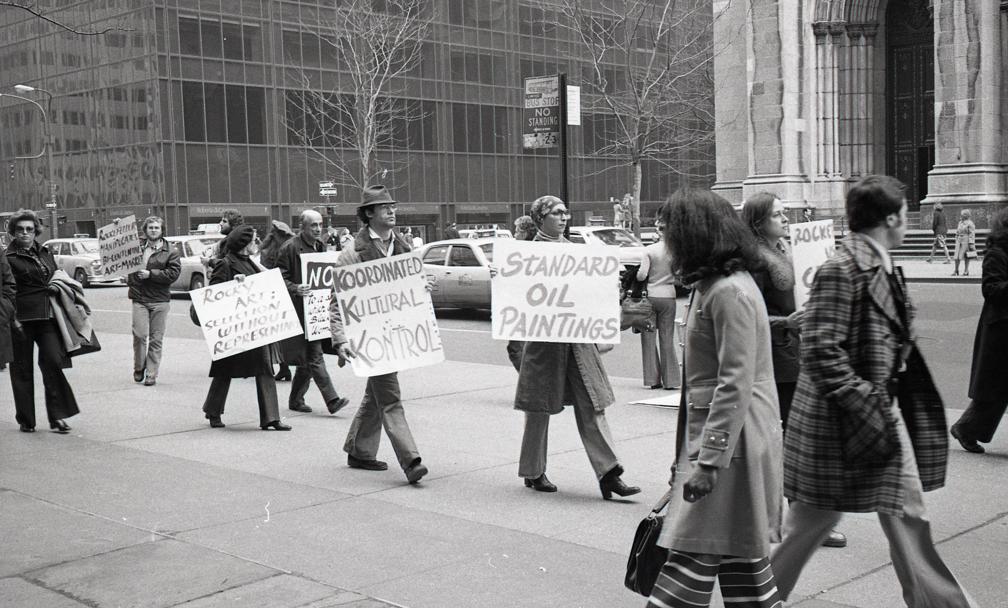 MoMA and Guggenheim Ad Hoc Protest Committee picket outside of MoMA - TFI