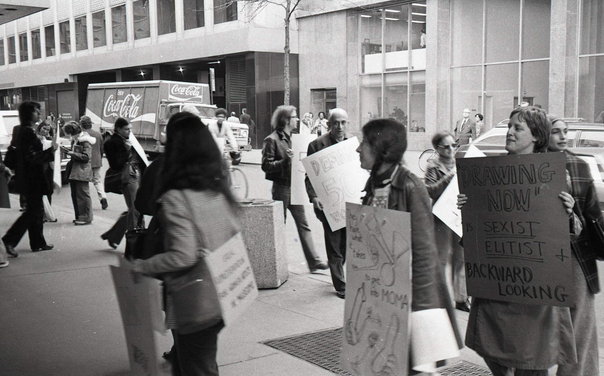 MoMA and Guggenheim Ad Hoc Protest Committee picket outside of MoMA - TFI