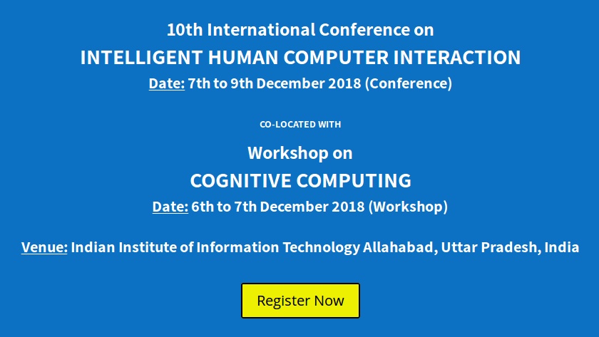 10th International Conference on Intelligent Human Computer Interaction ...