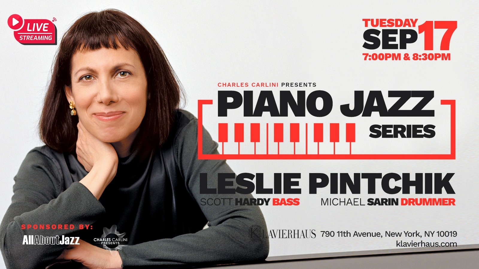 Piano Jazz Series: Leslie Pintchik - SponsorMyEvent