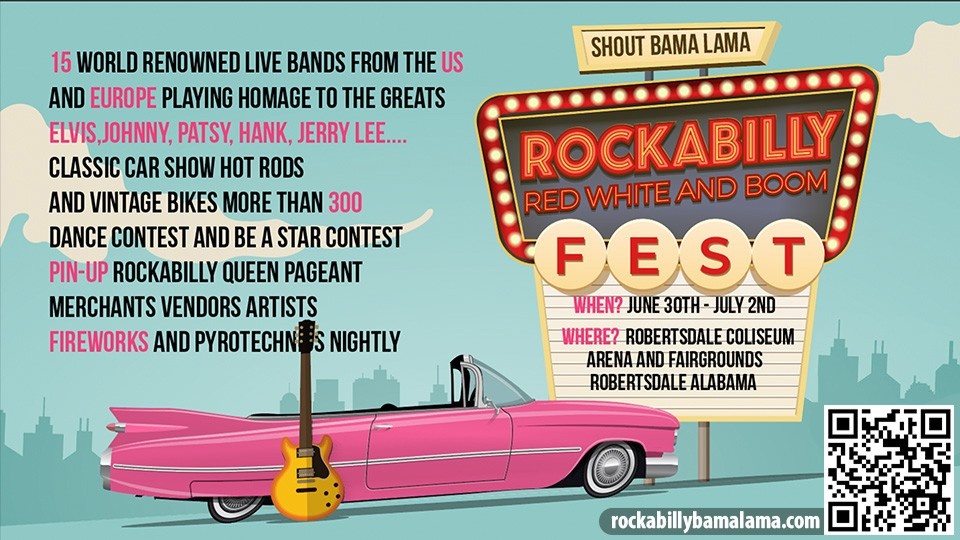 Rockabilly Bama Lama Red White and Boom - SponsorMyEvent