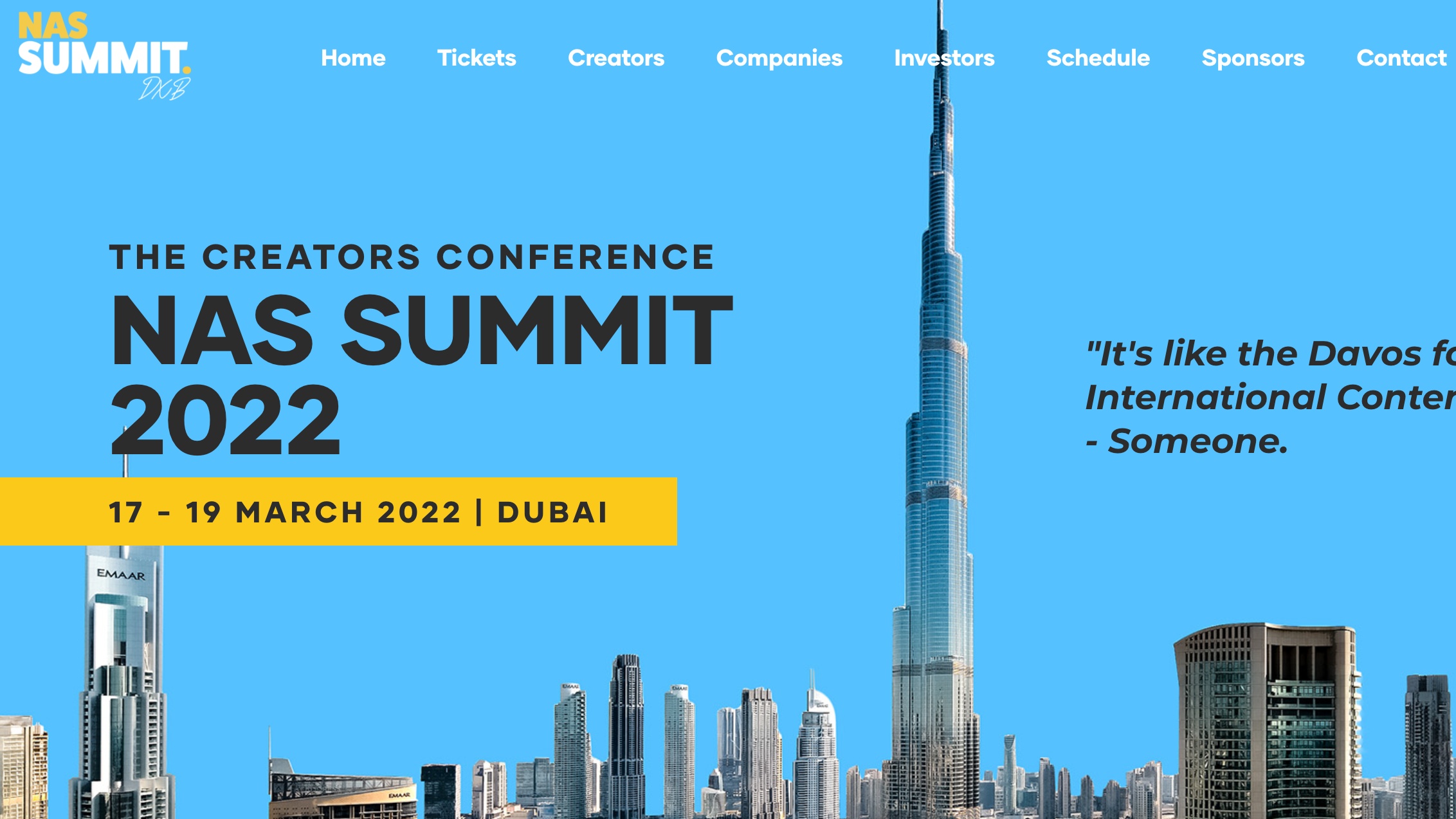 Nas Summit Dubai - SponsorMyEvent