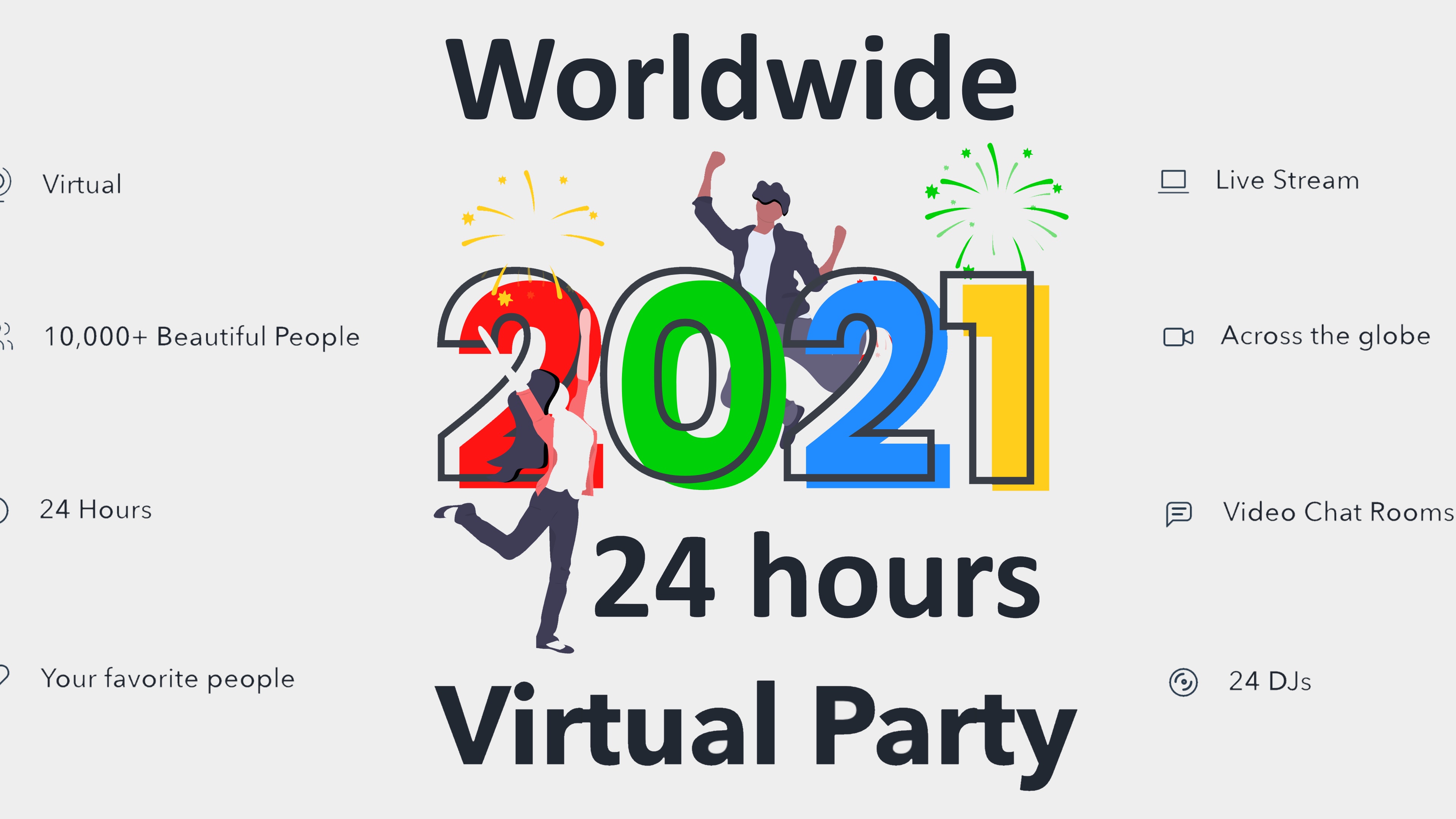 Worldwide New Year's Eve Virtual Party - SponsorMyEvent