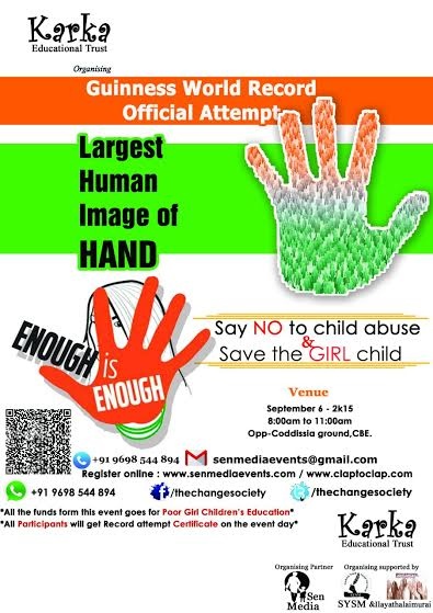Guinness World Record Official attept - Largest Human Image of Hand ...