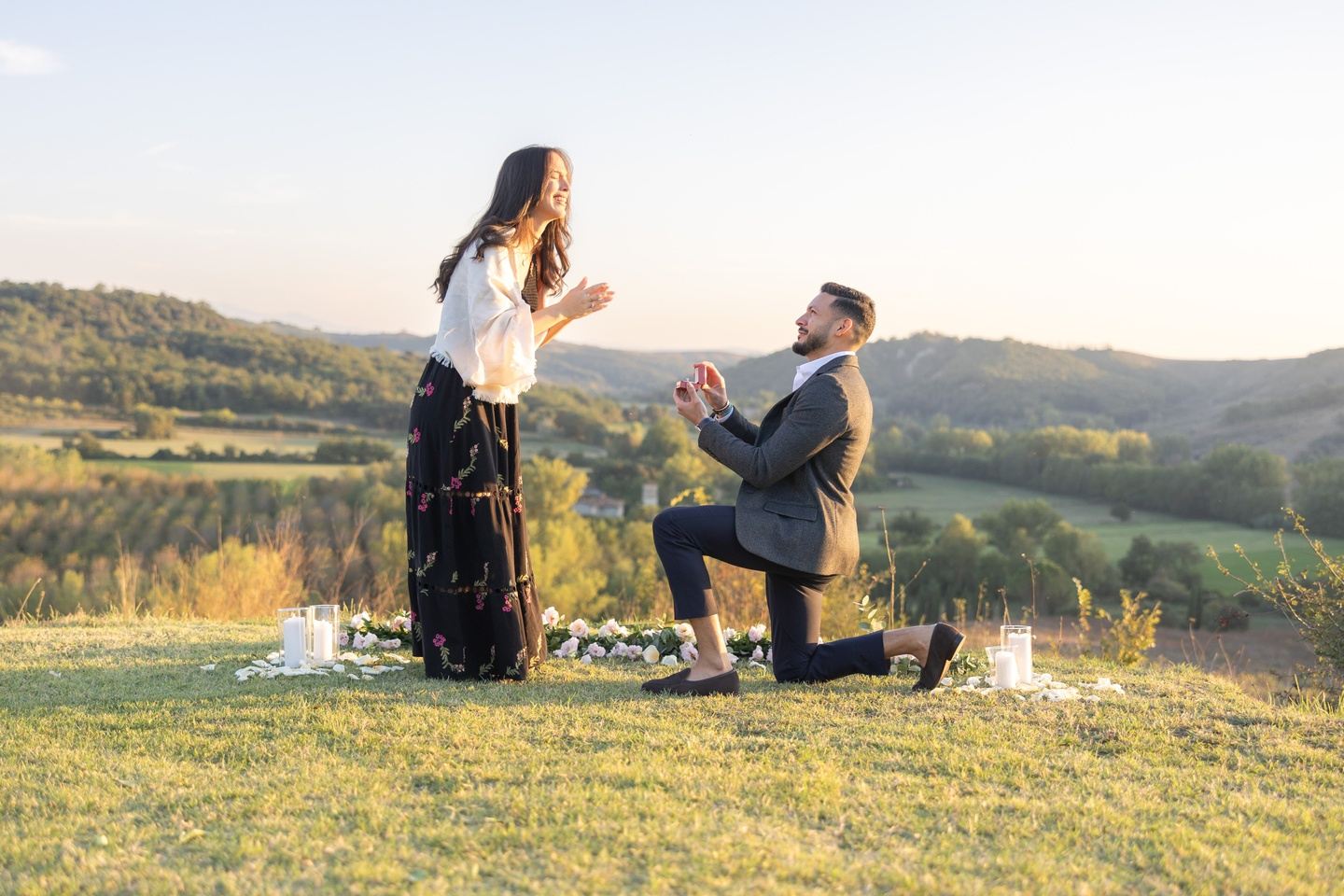 Bespoke Proposal & Dinner in Tuscan Countryside in Tuscany