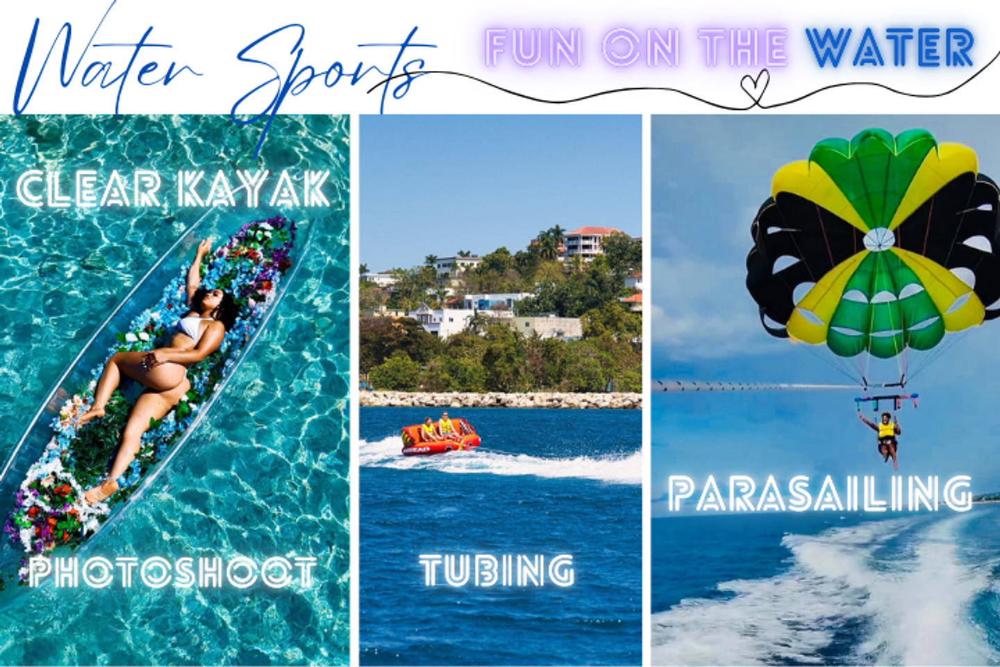 Clear Kayak Photoshoot, Tubing & Parasailing from Montego Bay in ...
