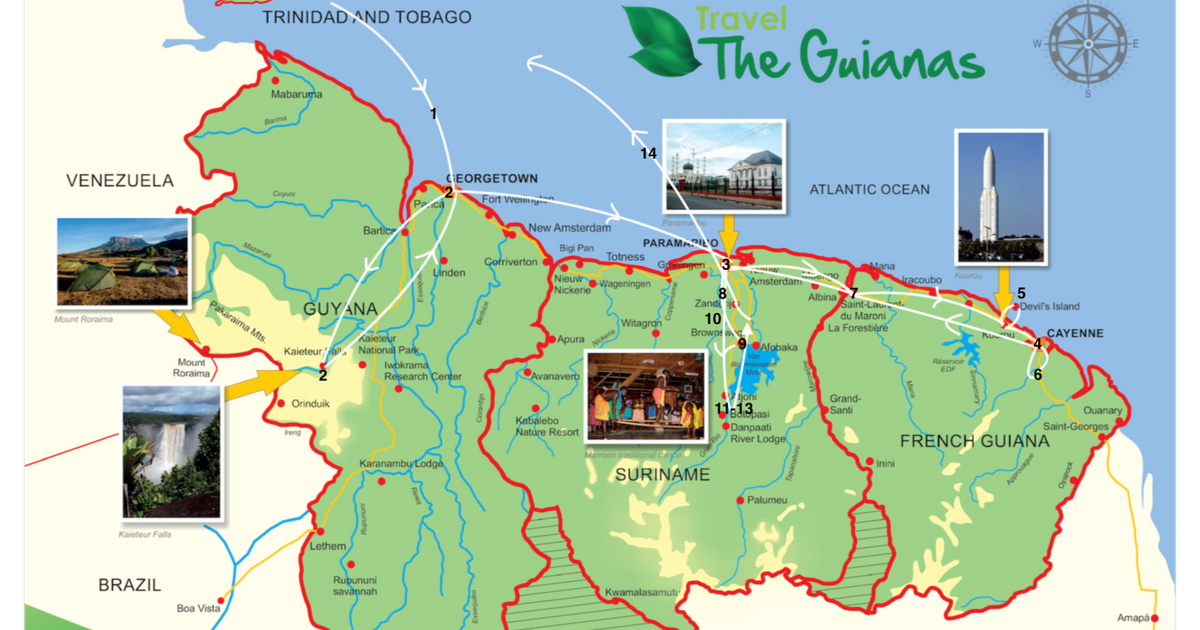 14 Days Package tours Guyana - Suriname - French Guiane in Guianas ...