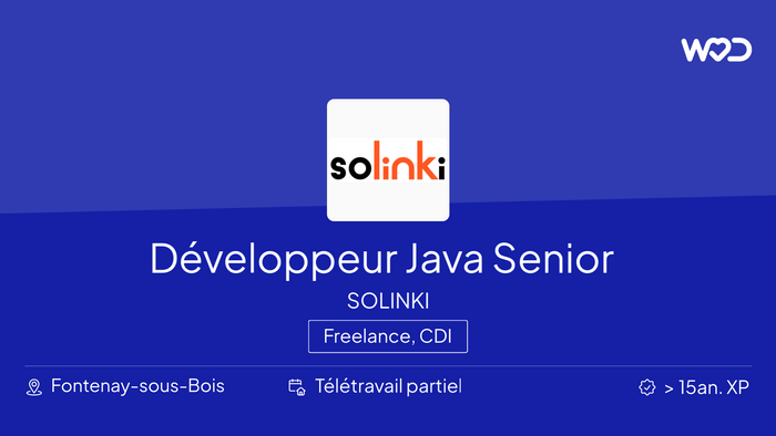 Développeur Java Senior (backend) - SOLINKI - IT job