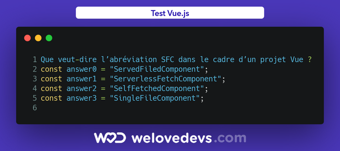 What does the abbreviation SFC mean in the context of a Vue
