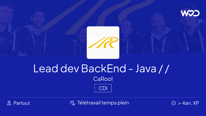Lead dev BackEnd - Java / Spring / AWS - CaRool - IT job