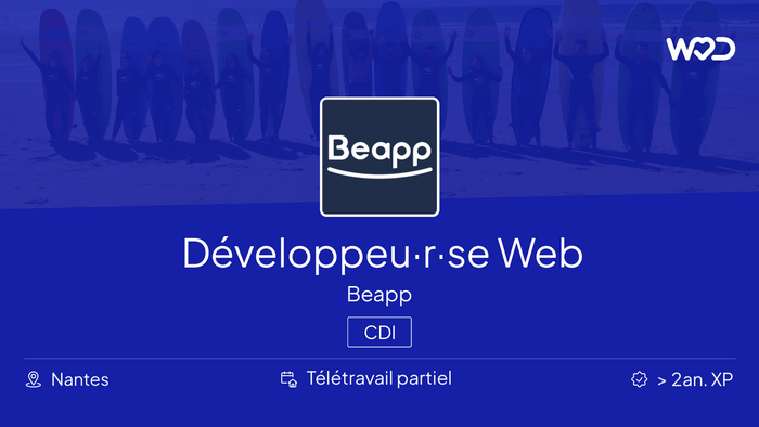 Développeu·r·se Web - Beapp - IT job