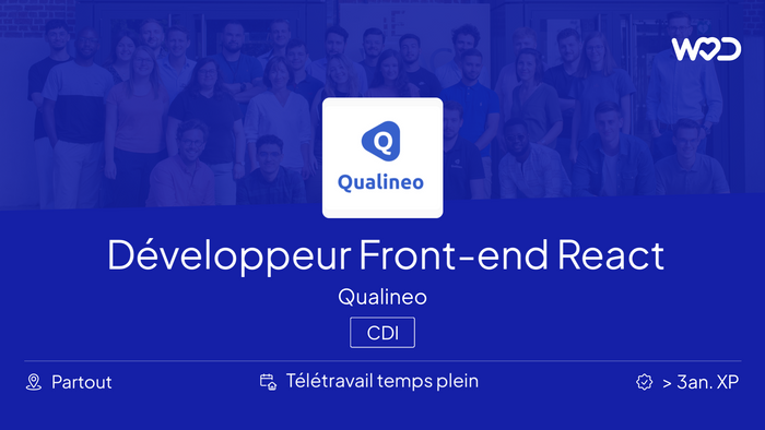 Développeur Front-end React confirmé H/F 100% télétravail - Qualineo ...