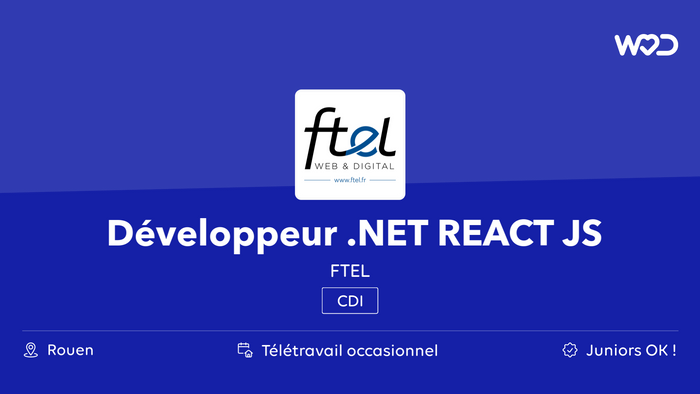 Développeur .NET REACT JS - FTEL - Emploi IT