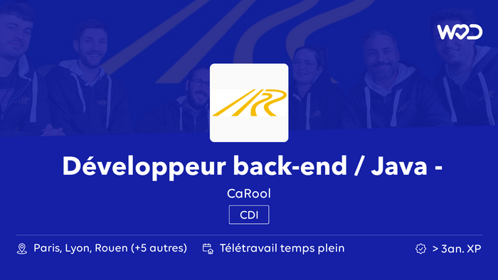 Développeur back-end / Java - Sprint Boot - CaRool - IT job