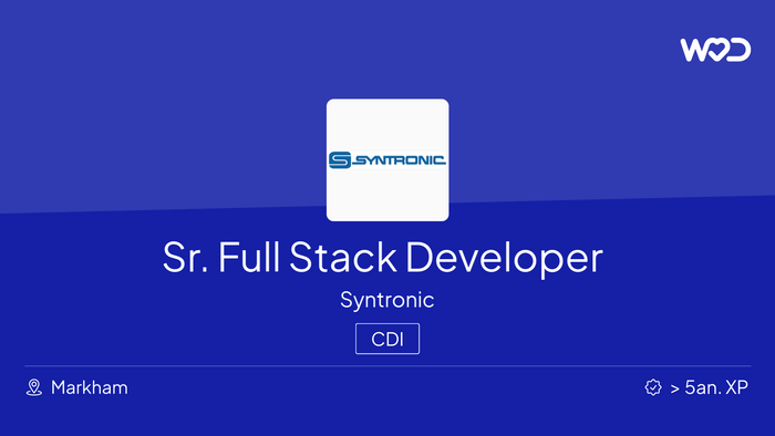Sr. Full Stack Developer - IT job