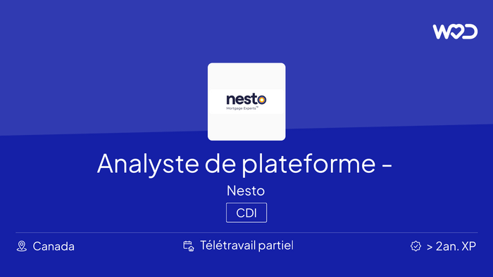Analyste de plateforme - Platform Analyst - IT job