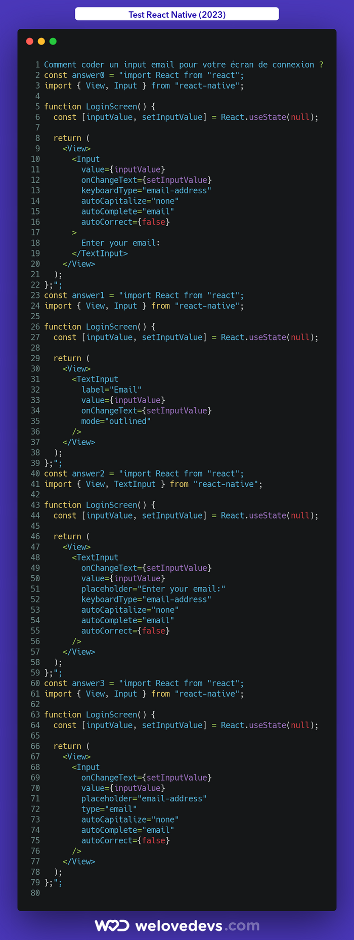 Create an email input for your login screen in React Native