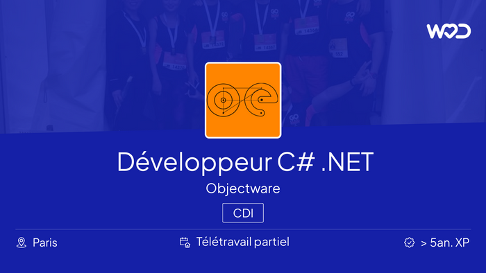 Développeur C# .NET - Objectware - IT job