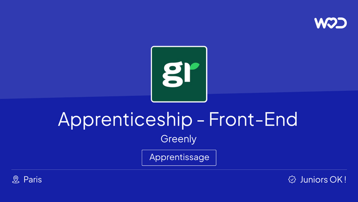 Apprenticeship - Front-End Web Developer - IT job