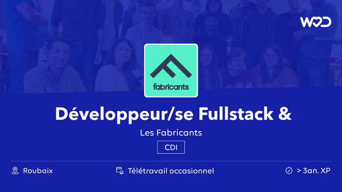 Développeur/se Fullstack Angular & Node - Les Fabricants - IT job Développeur/se Fullstack Angular & Node - Les Fabricants - IT job