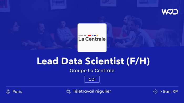 Lead Data Scientist (F/H) - Groupe La Centrale - Emploi IT