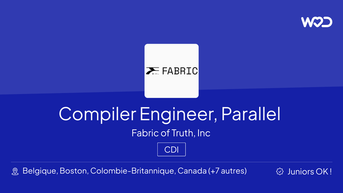 Compiler Engineer, Parallel Computing Platforms - Emploi IT