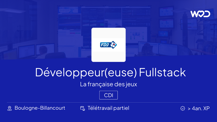 Développeureuse Fullstack Javascript Angularnodejs Fh La Française Des Jeux It Job