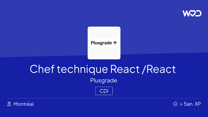 Chef Technique React React Technical Lead Software Engineering Emploi It 