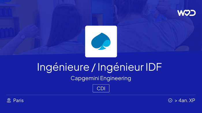 Ingénieure / Ingénieur DevOps- IDF - Capgemini Engineering - Emploi IT