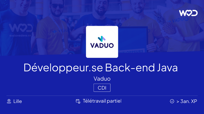Développeur.se Back-end Java - Vaduo - IT job