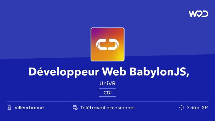 Développeur Web BabylonJS, ReactJS - UniVR - IT job