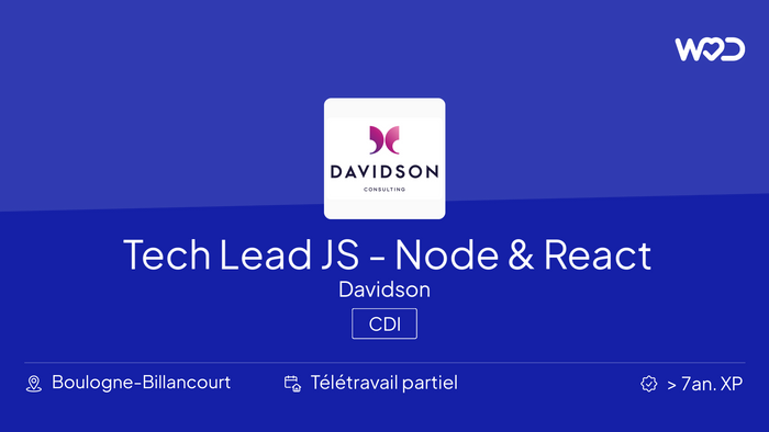 Tech Lead JS - Node & React - Davidson - IT job