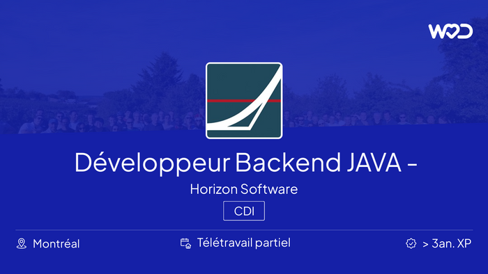 Développeur Backend JAVA - Montréal - Horizon Software - IT job
