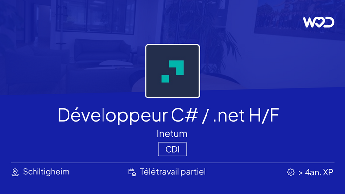Développeur C# / .net H/F - Inetum - IT job