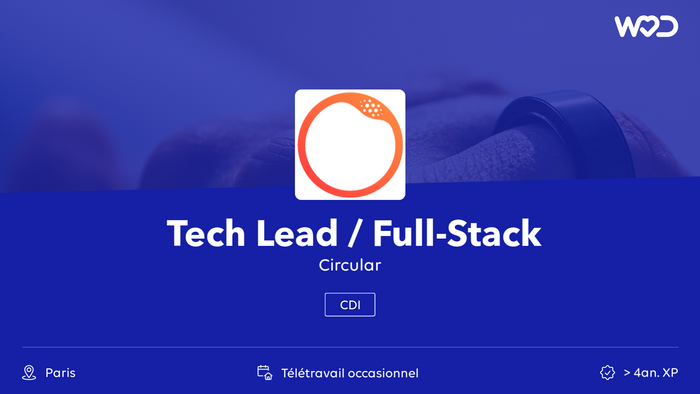 Tech Lead / Full-Stack Developer - Circular - IT job