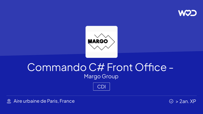 Commando C# Front Office - H/F - IT job