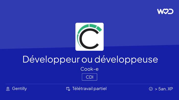Développeur ou développeuse Full-Stack senior (Flutter/AWS) - Cook-e ...