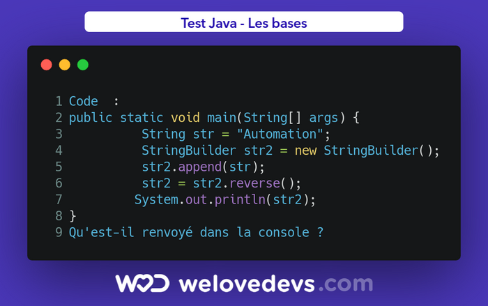 Inverser une chaîne de caractères en Java