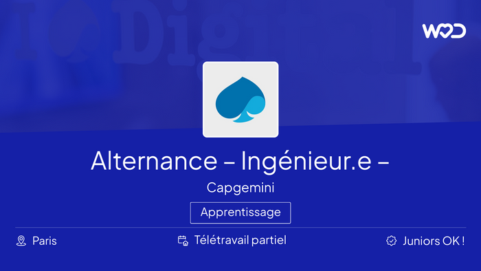 Alternance – Ingénieur.e Logiciel – Digital Continuity - Capgemini - IT job