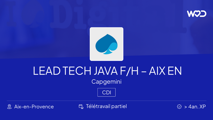 LEAD TECH JAVA F/H – AIX EN PROVENCE - Capgemini - IT job