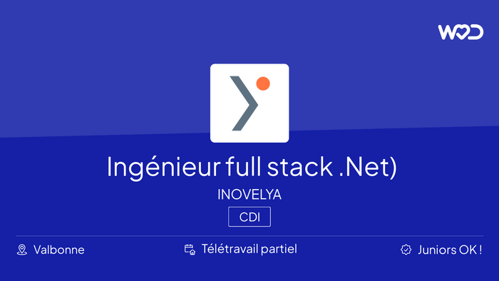 Ingénieur full stack (ReactJS/ .Net) - INOVELYA - IT job