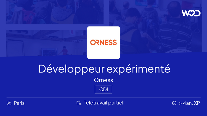 Développeur expérimenté front-end (Vue.js) - Orness - Emploi IT