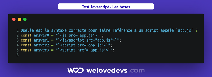 Comment importer un script appelé `app.js` dans une page HTM