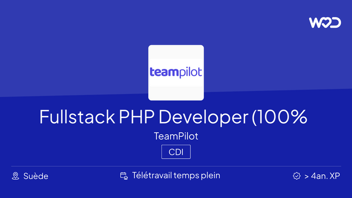 Fullstack Php Developer 100 Remote Eu Only It Job