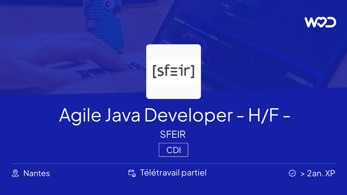 Agile Java Developer - H/F - Nantes - SFEIR - IT job