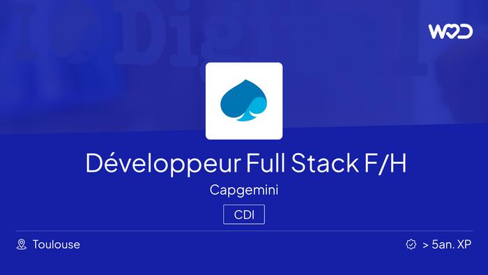 Développeur Full Stack Confirmé TOULOUSE F/H - Capgemini - Emploi IT