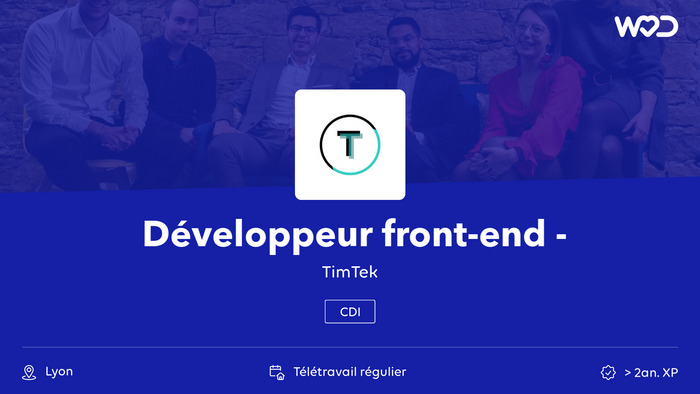 Développeur front-end - Angular - TimTek - Emploi IT