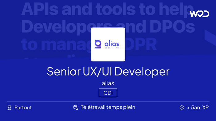Senior UX/UI Developer - alias - IT job