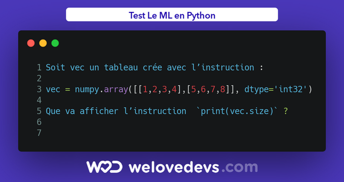 Comment obtenir la taille d'un tableau numpy en scikit-learn